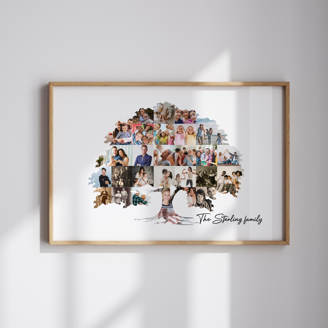 Family Tree Photo Collage Canva Template Family Tree Wall Art Photo ...