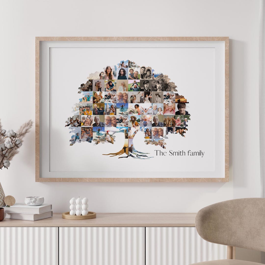 Custom Family Tree Photo Collage Template Family Reunion Tree ...