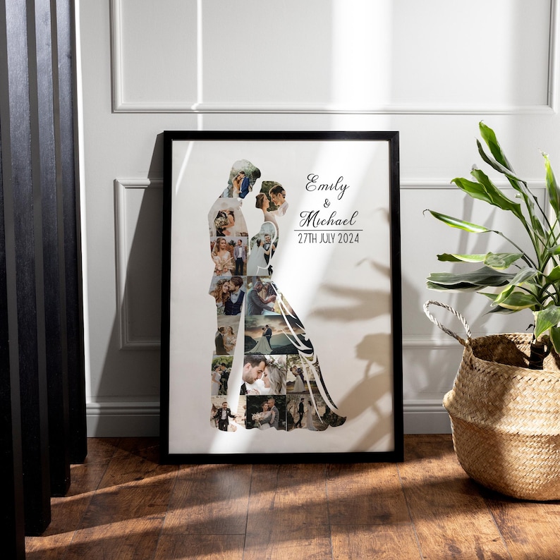 Wedding Photo Collage Canva Template Bride and Groom Picture Collage ...