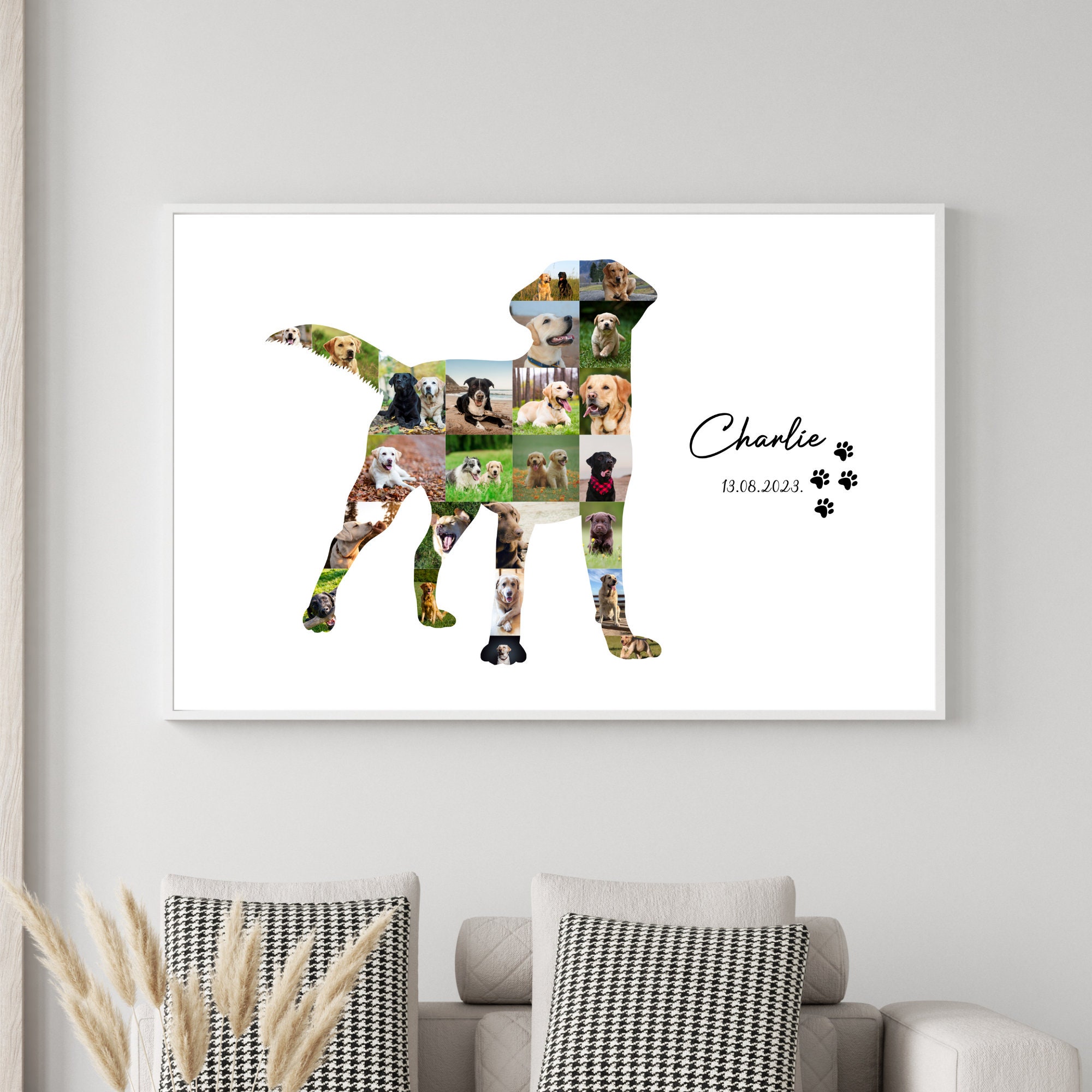 Dog Photo Collage Canva Template Dog Mom Gift Pet Loss Frame - Etsy