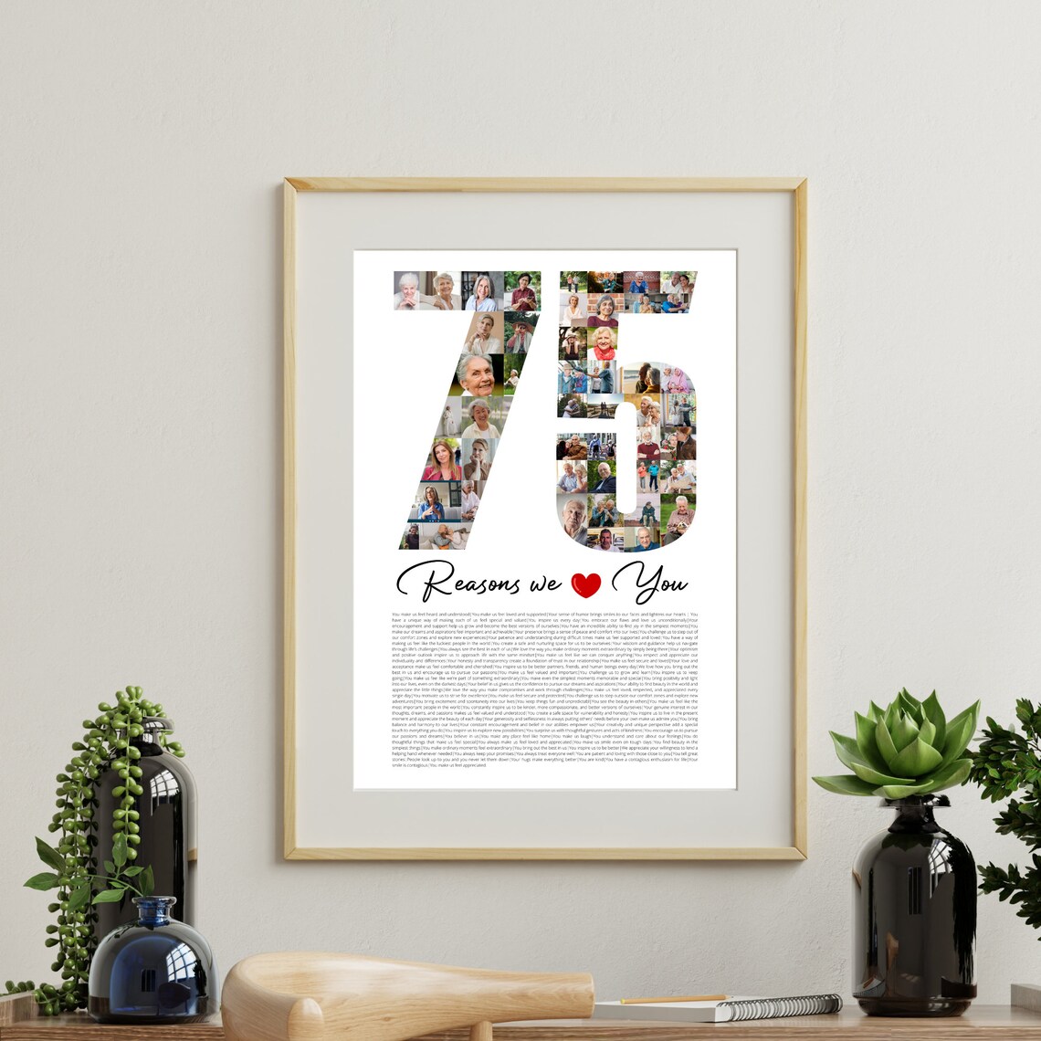 75th Birthday Photo Collage Canva Template 75th Birthday Gift - Etsy