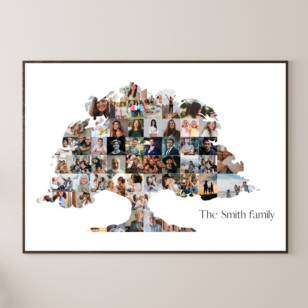 Family Tree Photo Collage Canva Template Family Tree Picture Frame ...