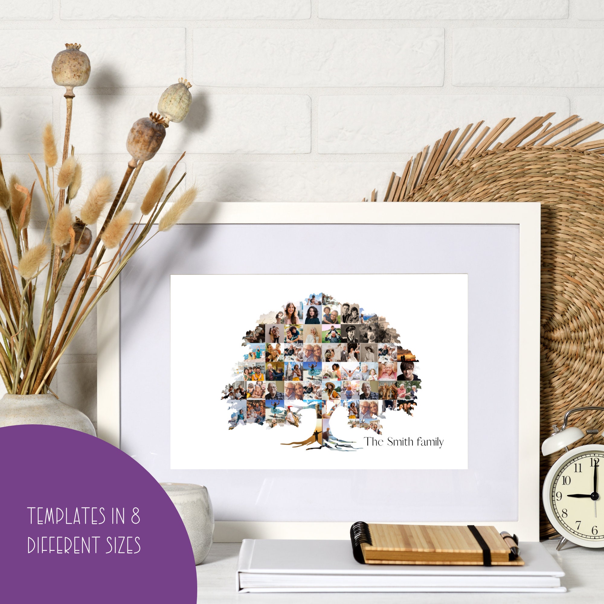 Custom Family Tree Photo Collage Template Family Reunion Tree ...