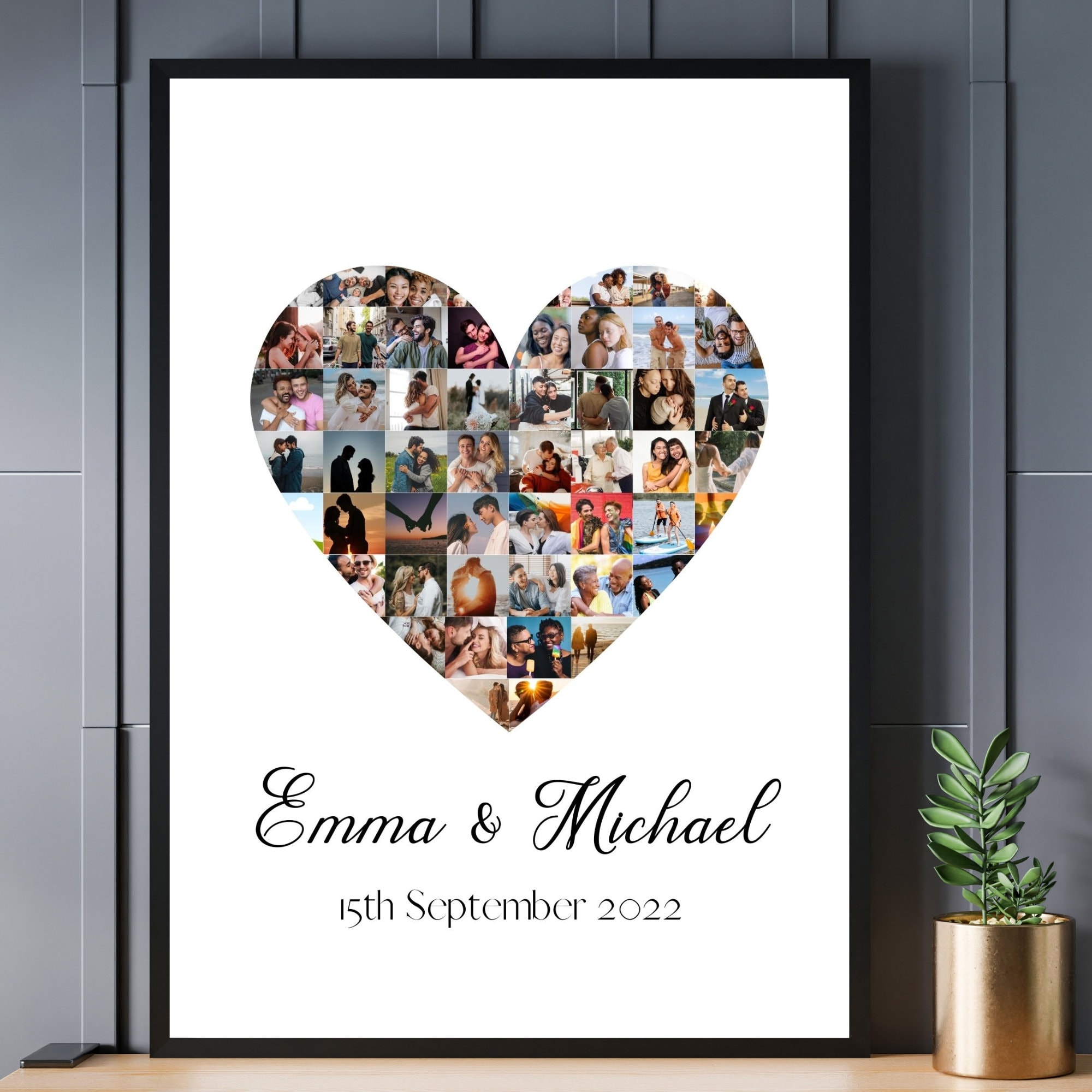 Custom Heart Photo Collage Template Heart Shaped Photo Collage Wedding ...