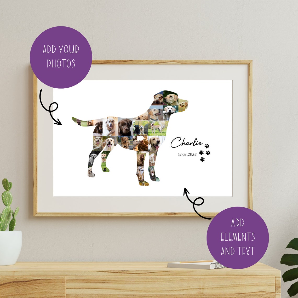 Pet Photo Collage Dog Photo Collage Template Dog Mom Gift Pet Loss ...
