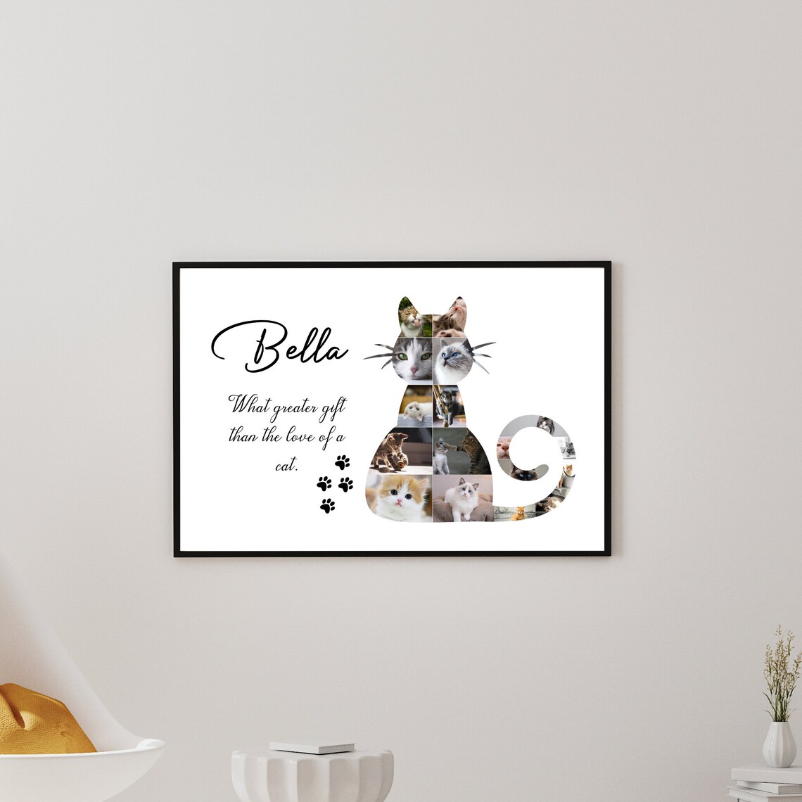 Cat Photo Collage Canva Template Cat Picture Frame Cat Lover Gift Pet ...