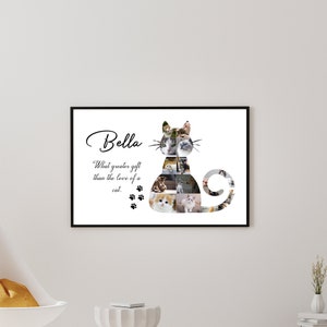 Cat Photo Collage Canva Template Cat Picture Frame Cat Lover Gift Pet ...
