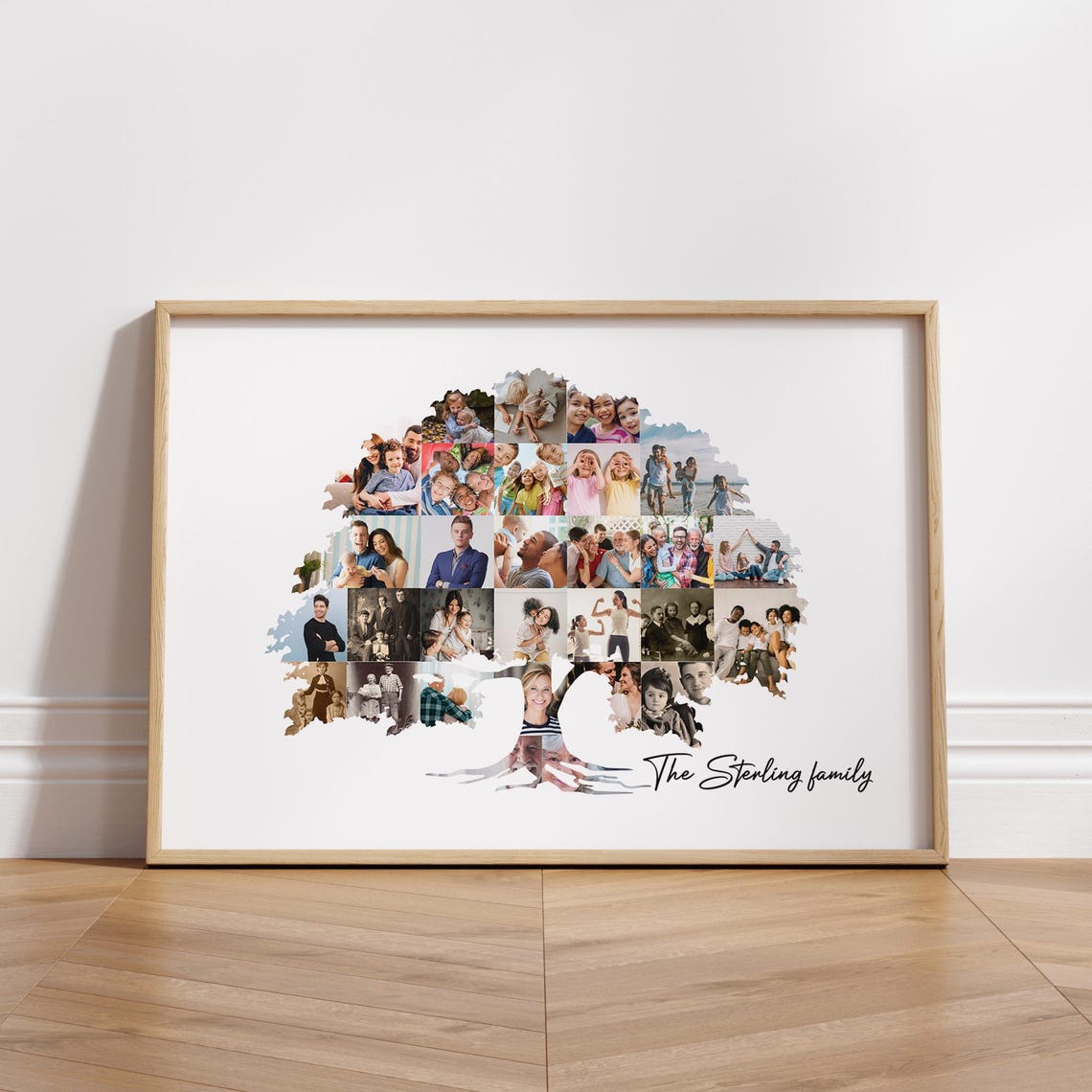 Family Tree Photo Collage Canva Template Family Tree Wall Art Photo ...