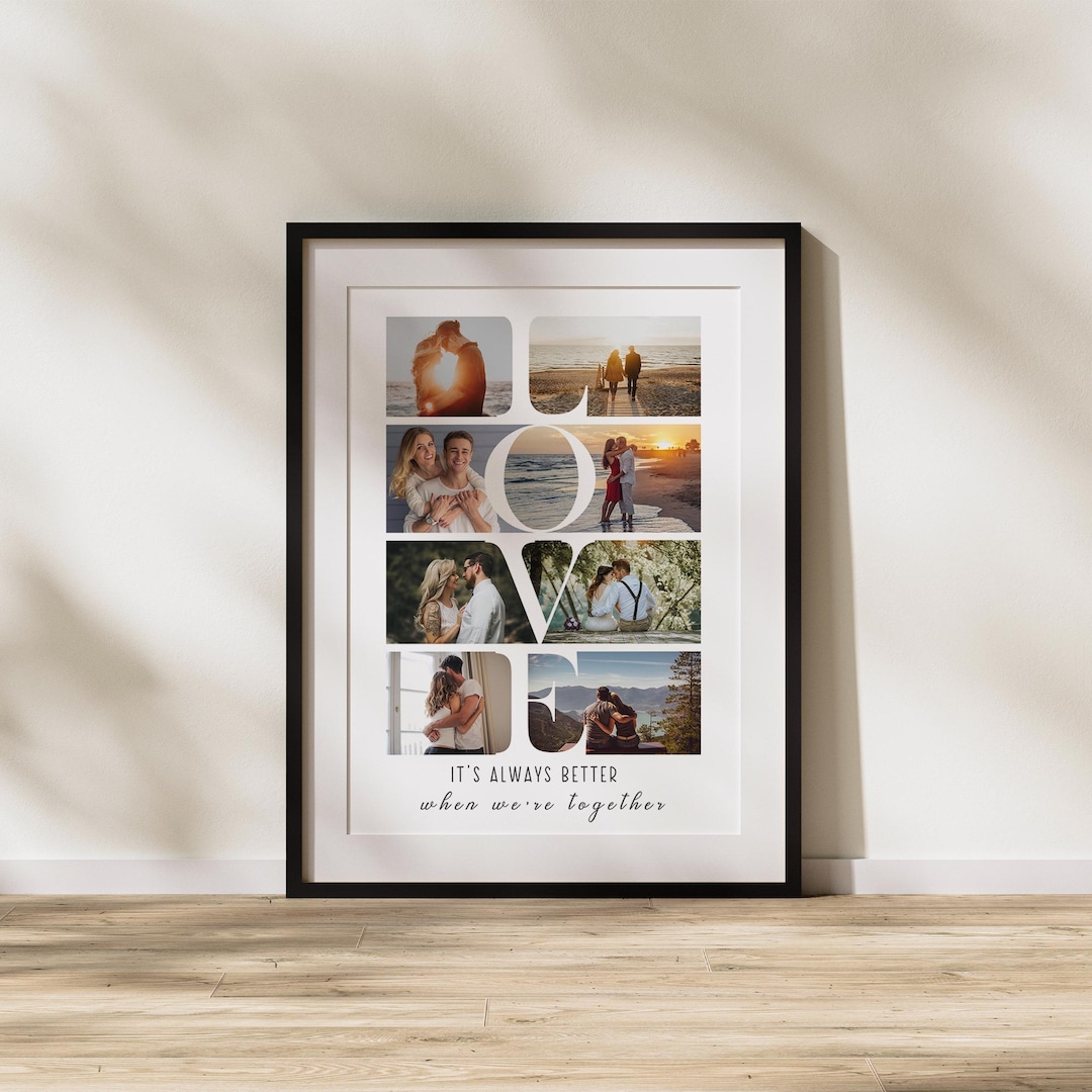 Love Photo Collage Template Anniversary Gift for Him Love Photo Gift ...