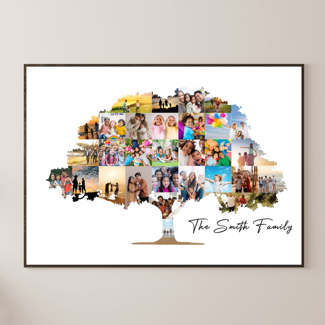 Family Tree Photo Collage Canva Template Family Reunion Gift - Etsy