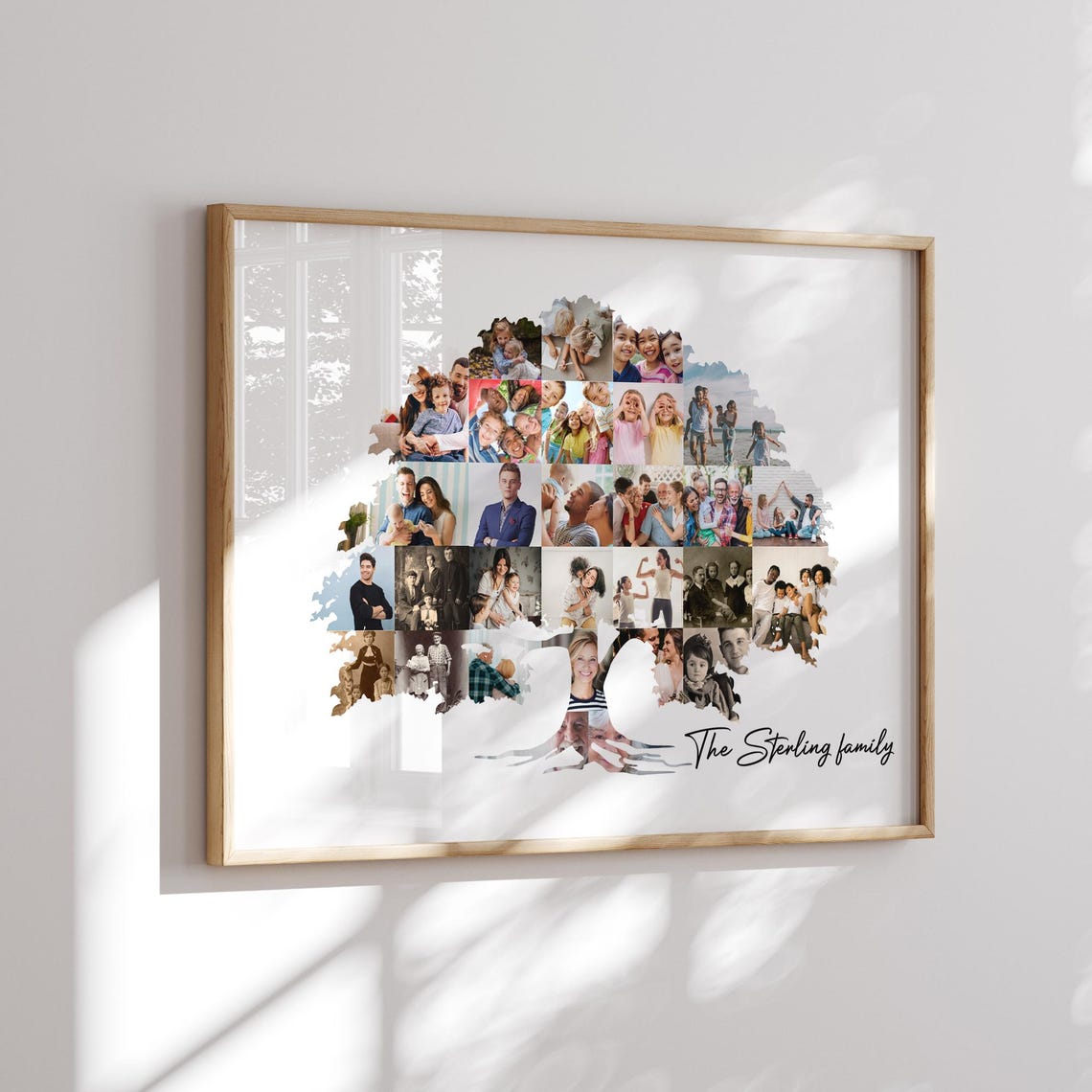 Family Tree Photo Collage Canva Template Family Tree Wall Art Photo ...