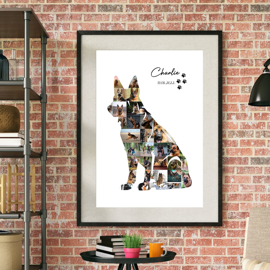 Pet Photo Collage Canva Template Pet Loss Frame German Shepherd Dog ...