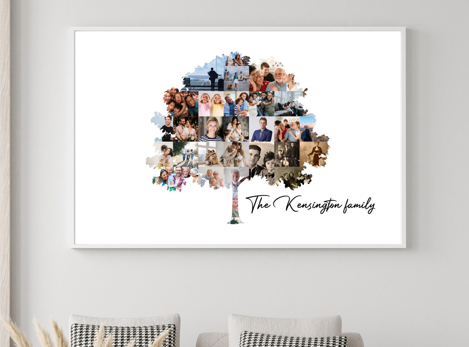 Custom Family Tree Photo Collage Canva Template Printable Family Tree ...
