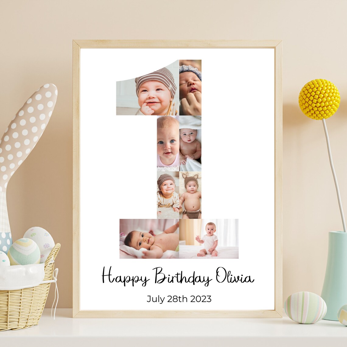 First Birthday Poster Photo Collage First Birthday Photo - Etsy