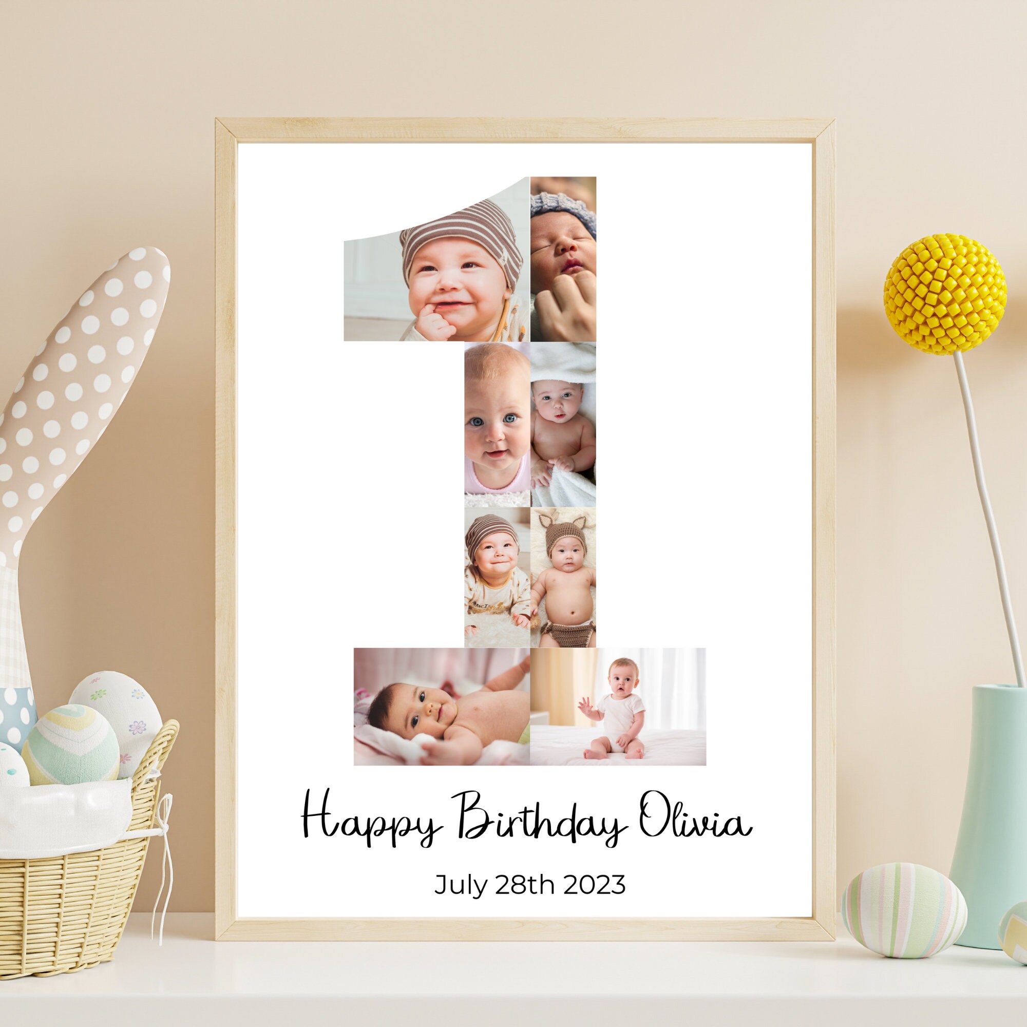 First Birthday Poster Photo Collage First Birthday Photo - Etsy