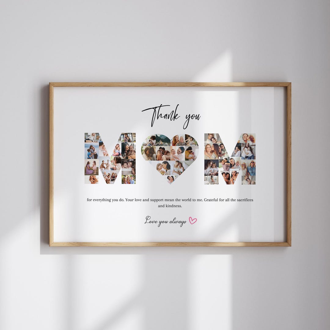 Custom Mother's Day Photo Collage Canva Template Mom Picture Collage ...