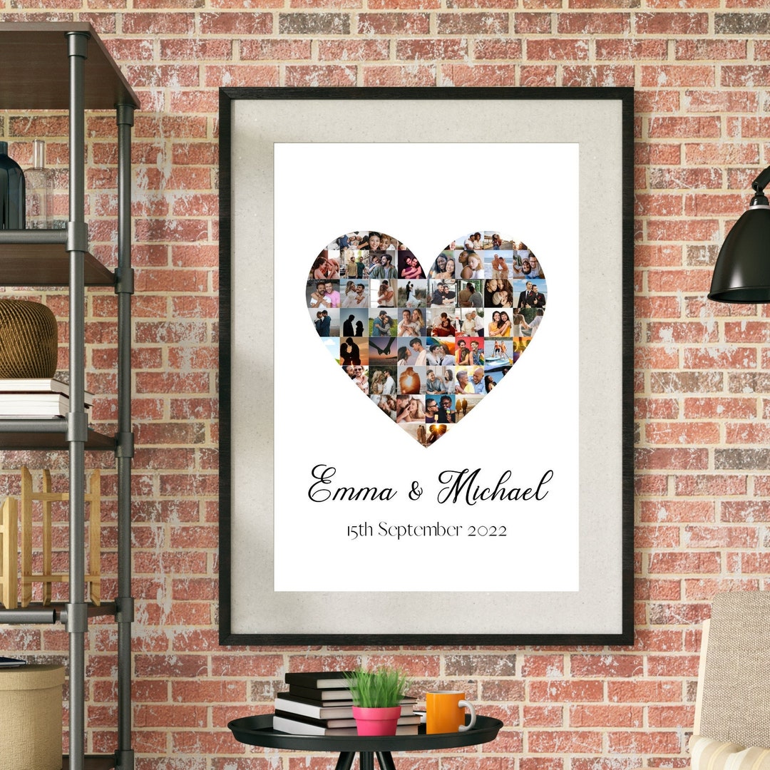Custom Heart Photo Collage Template Heart Shaped Photo Collage Wedding ...