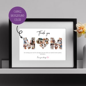 Custom Mother's Day Photo Collage Canva Template Mom Picture Collage ...