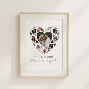 Heart Photo Collage Template Anniversary Gift for Him Personalized ...