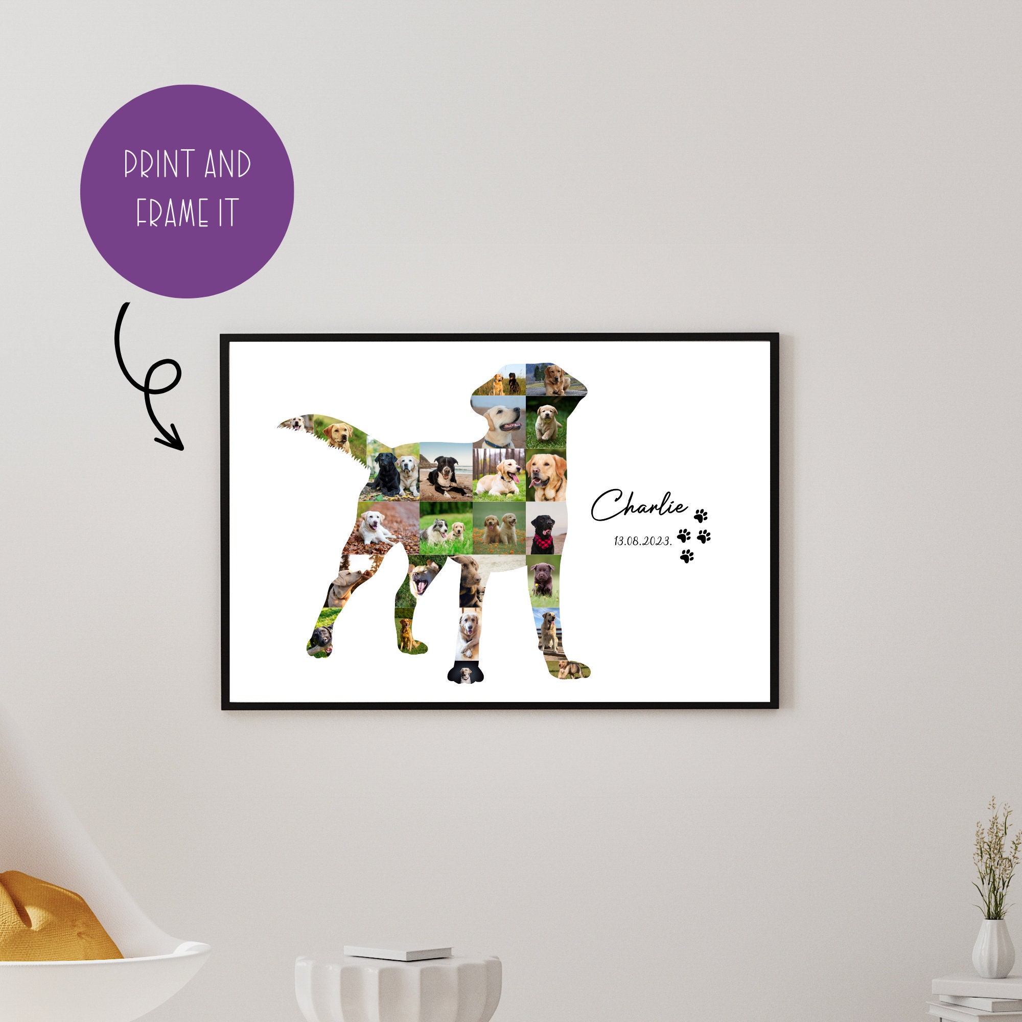 Dog Photo Collage Canva Template Dog Mom Gift Pet Loss Frame - Etsy