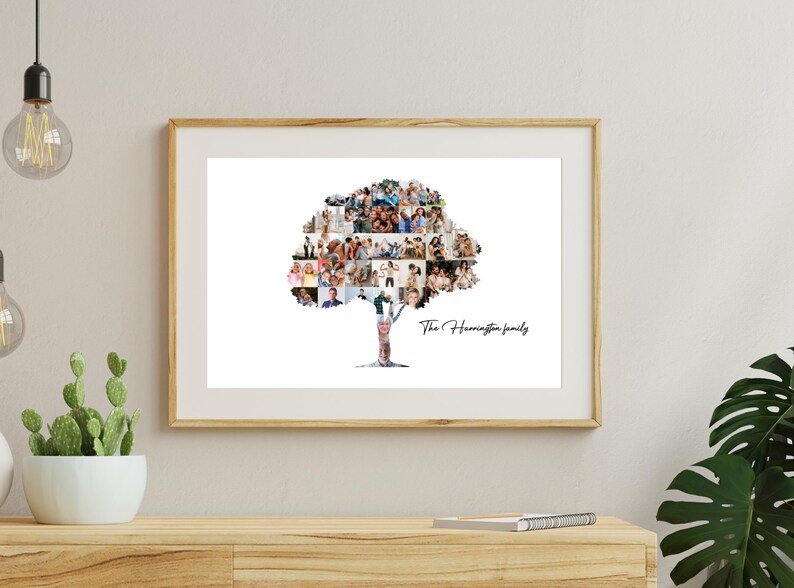 Custom Family Tree Photo Collage Canva Template Printable Family Tree ...