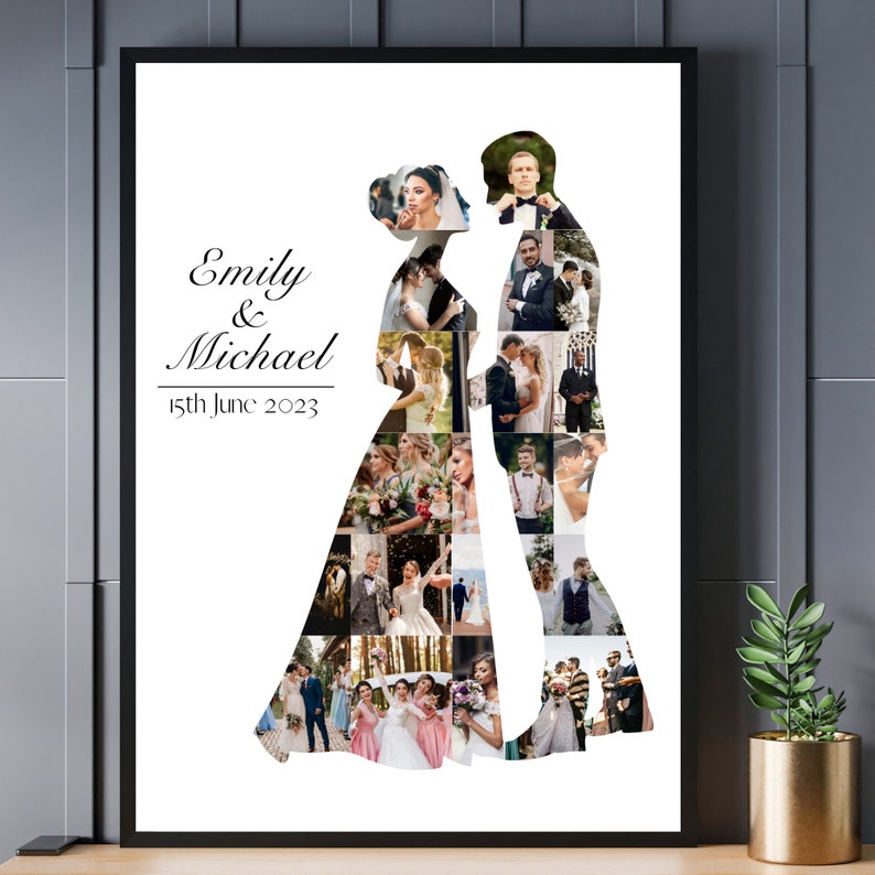 Wedding Photo Collage Template Bride and Groom Photo Collage Bride and ...