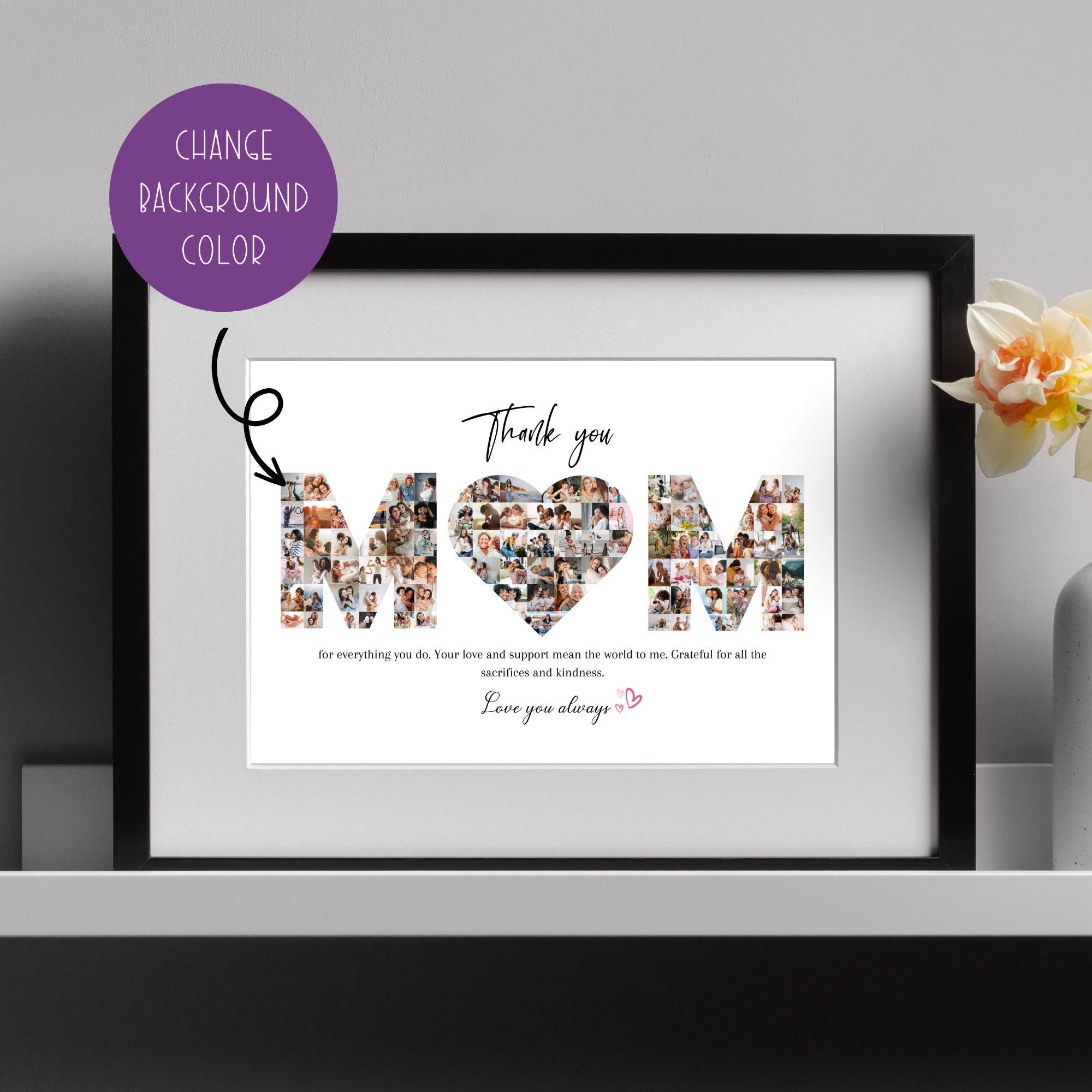 Mom Photo Collage Canva Template Personalized Gift for Mom Mothers Day ...