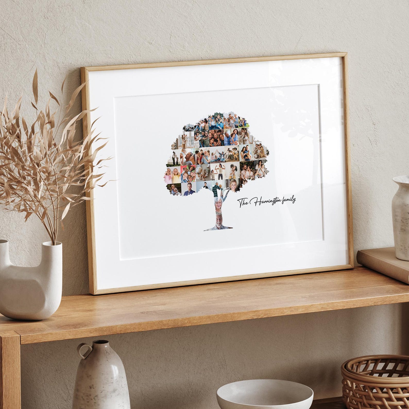 Custom Family Tree Photo Collage Canva Template Printable Family Tree ...