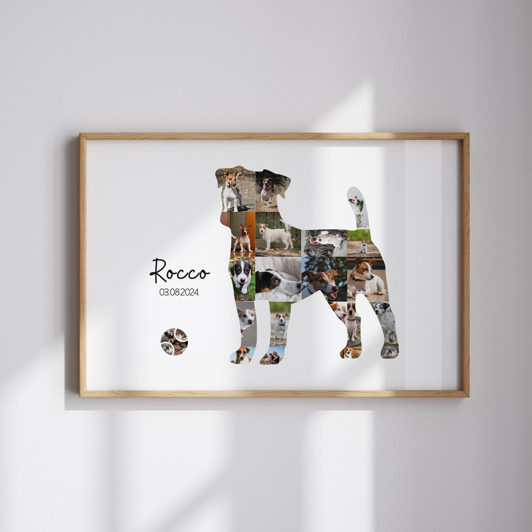 Jack Russell Photo Collage Canva Template Dog Printable Photo Collage ...