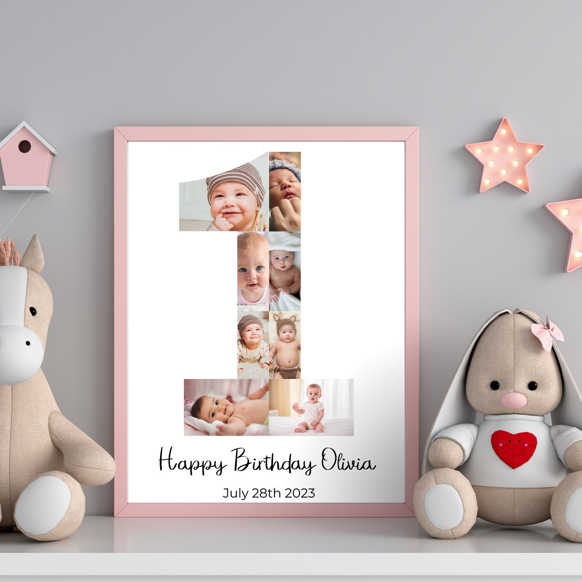First Birthday Poster Photo Collage First Birthday Photo - Etsy