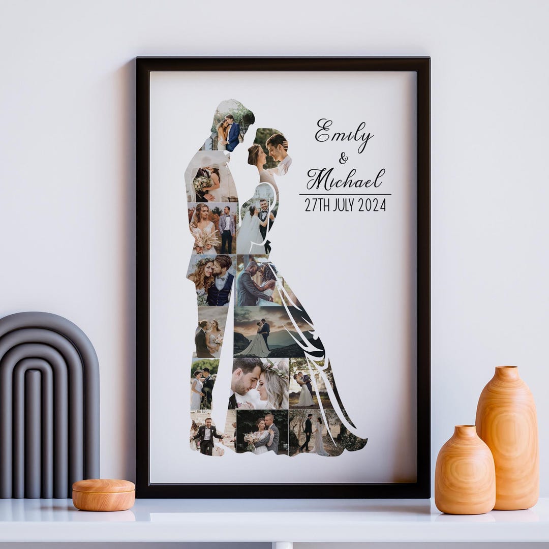 Wedding Photo Collage Canva Template Bride and Groom Picture Collage ...
