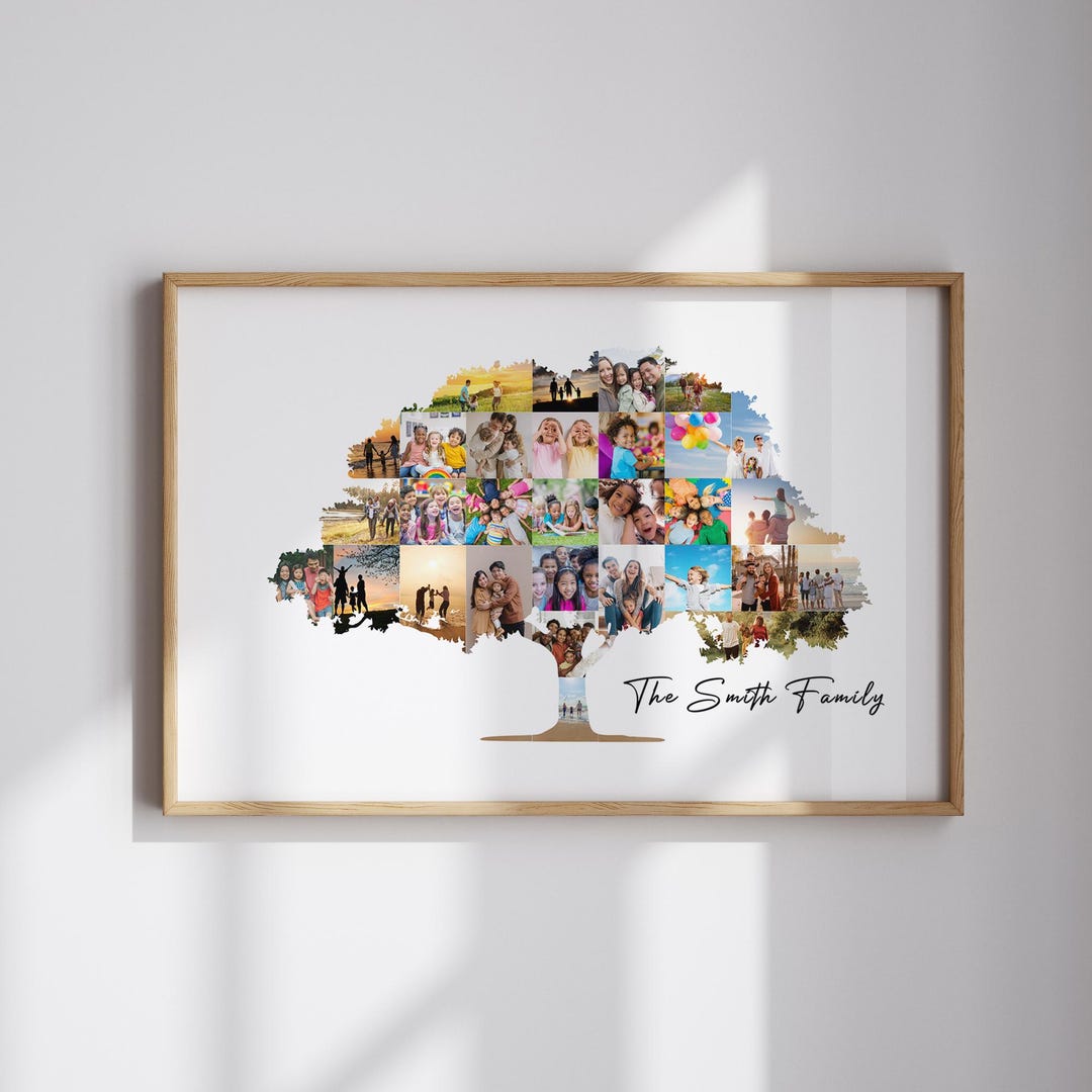 Family Tree Photo Collage Canva Template Family Reunion Gift Family ...