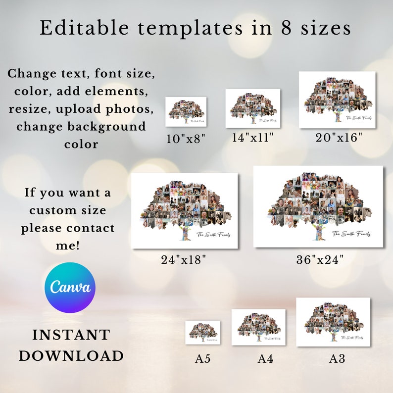 Family Tree Collage Family Tree Photo Collage Canva Template Family ...