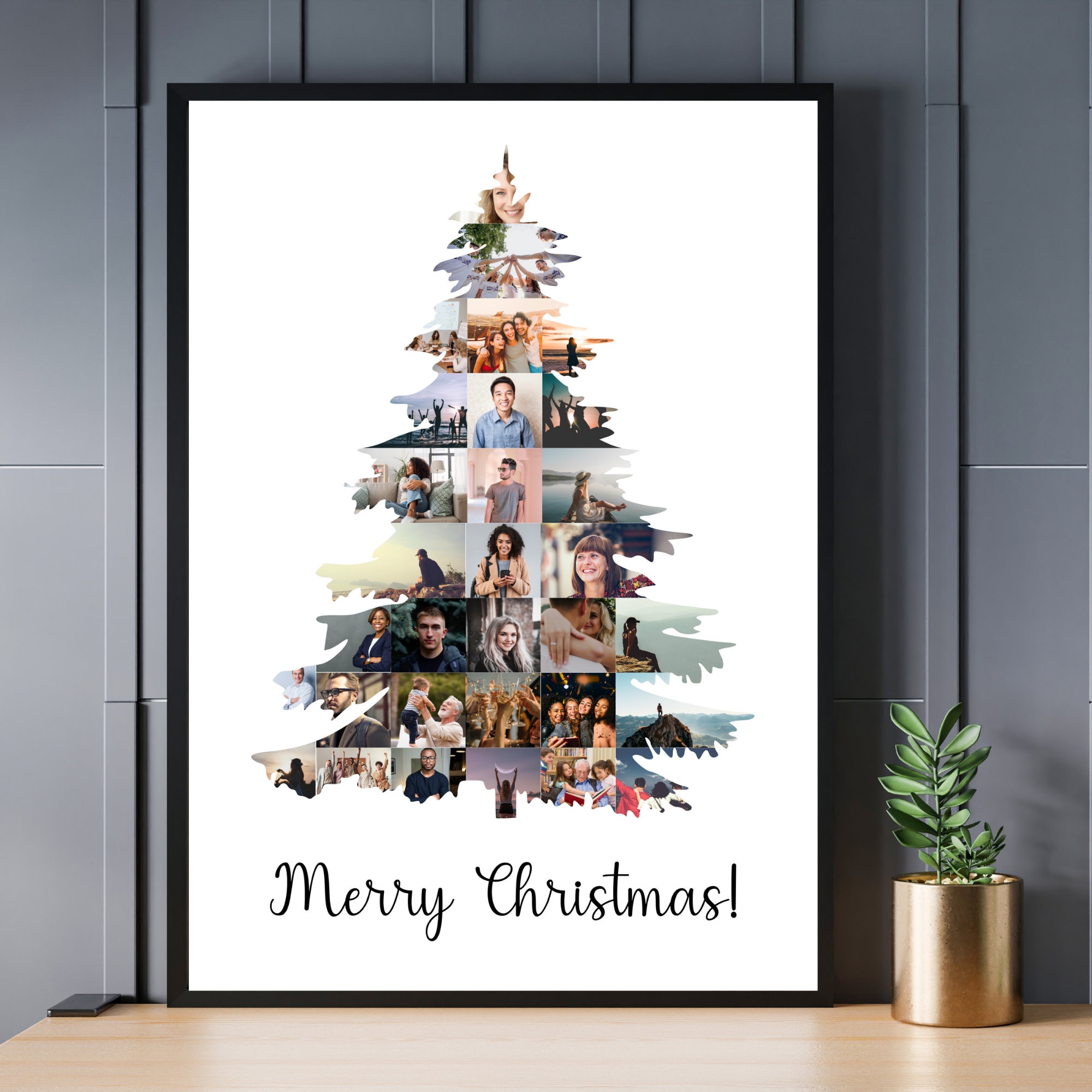 Christmas Tree Photo Collage Canva Template Christmas Gift Personalized ...