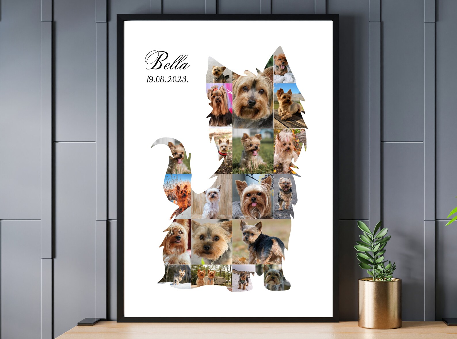 Custom Yorkshire Terrier Photo Collage Canva Template Pet Memorial ...