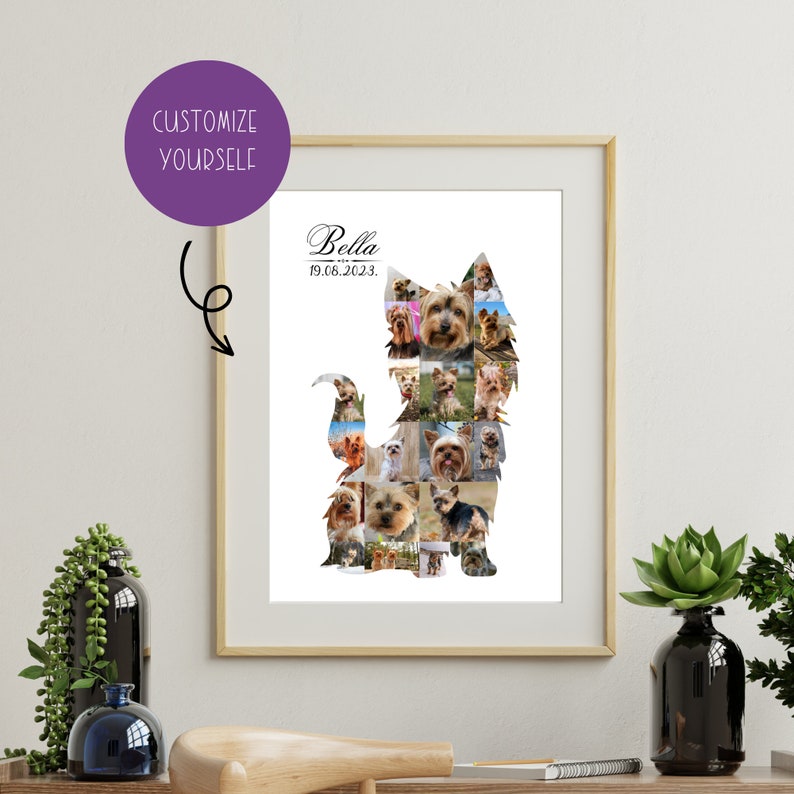 Custom Yorkshire Terrier Photo Collage Canva Template Pet Memorial ...