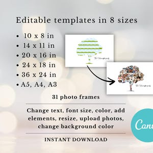 Custom Family Tree Photo Collage Canva Template Printable Family Tree ...