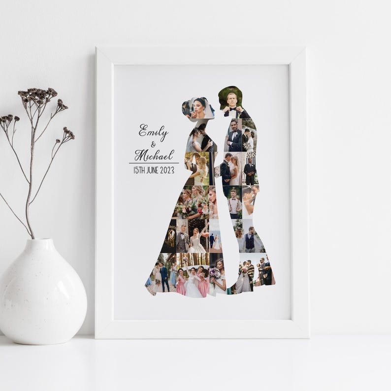Wedding Photo Collage Template Bride and Groom Photo Collage Bride and ...