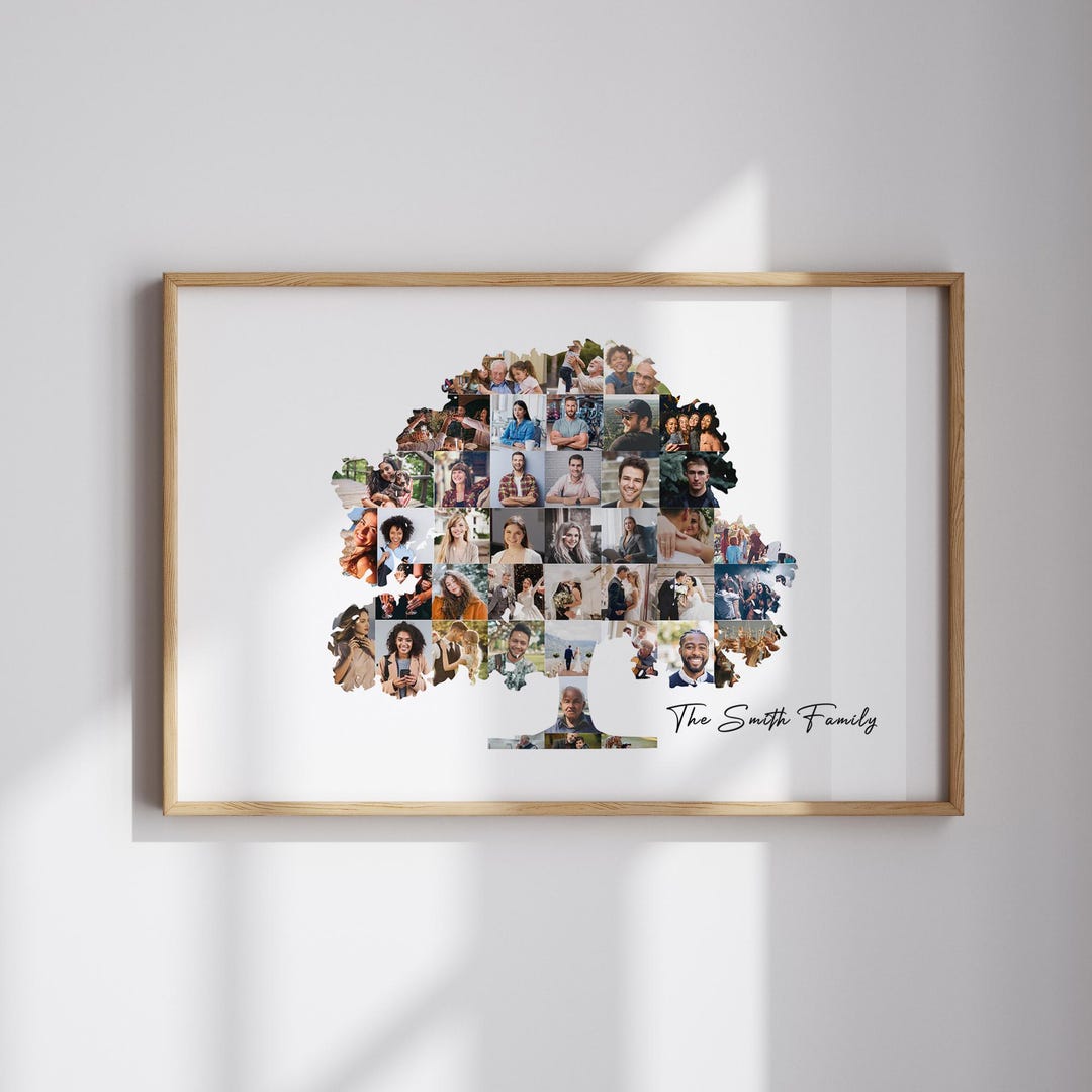 Custom Family Tree Photo Collage Template Family Reunion Tree ...