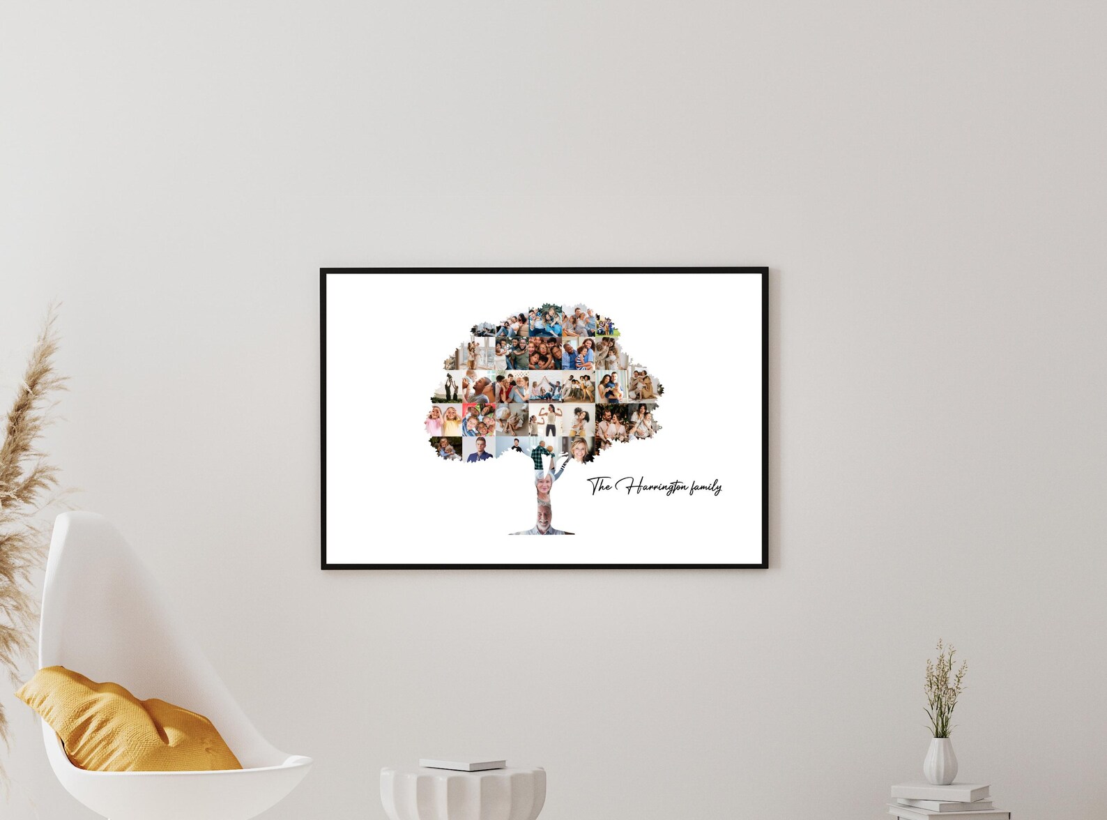Custom Family Tree Photo Collage Canva Template Printable Family Tree ...