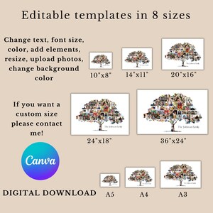 Family Tree Collage Family Tree Photo Collage Template Family - Etsy