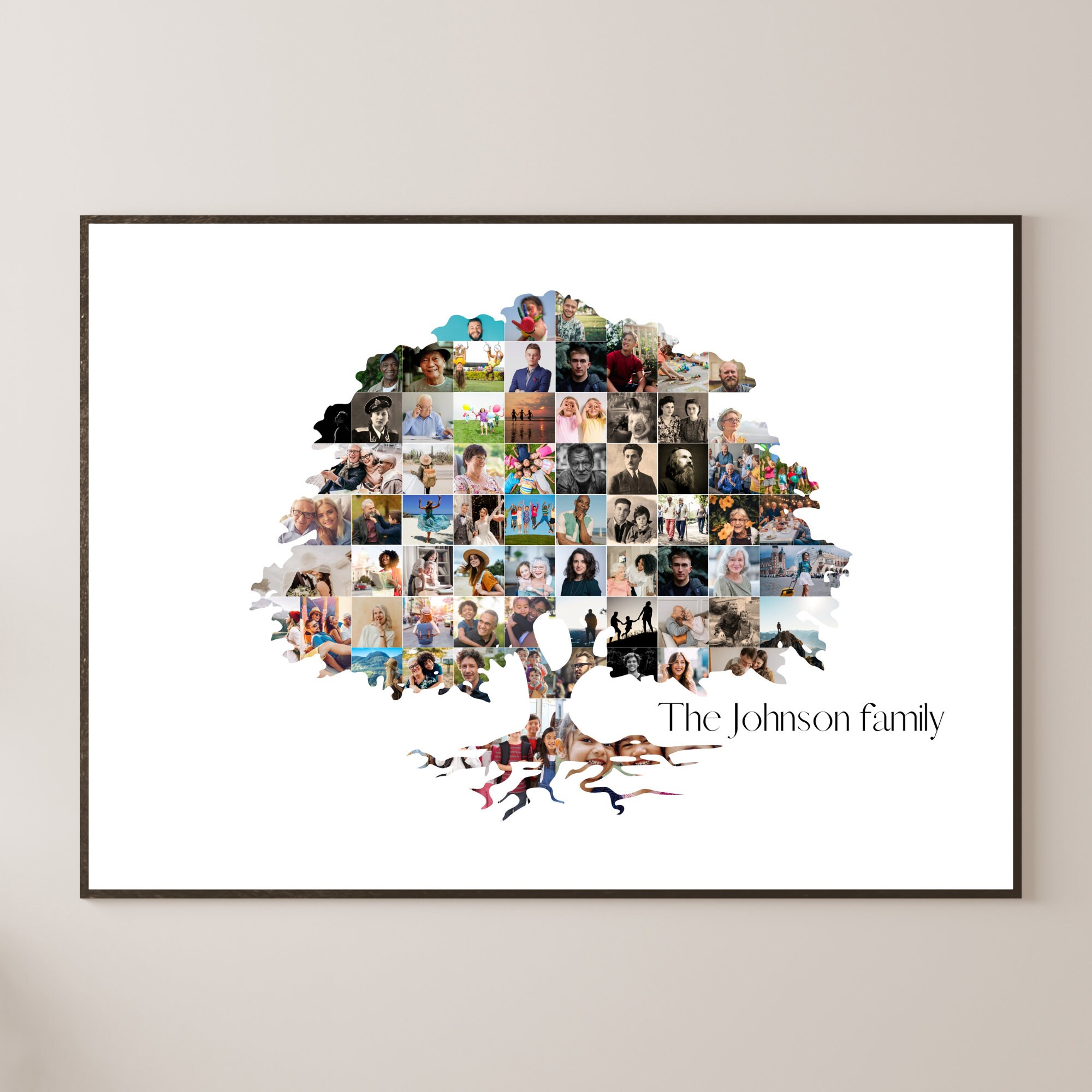 Custom Family Tree Photo Collage Template Family Reunion Gift for ...