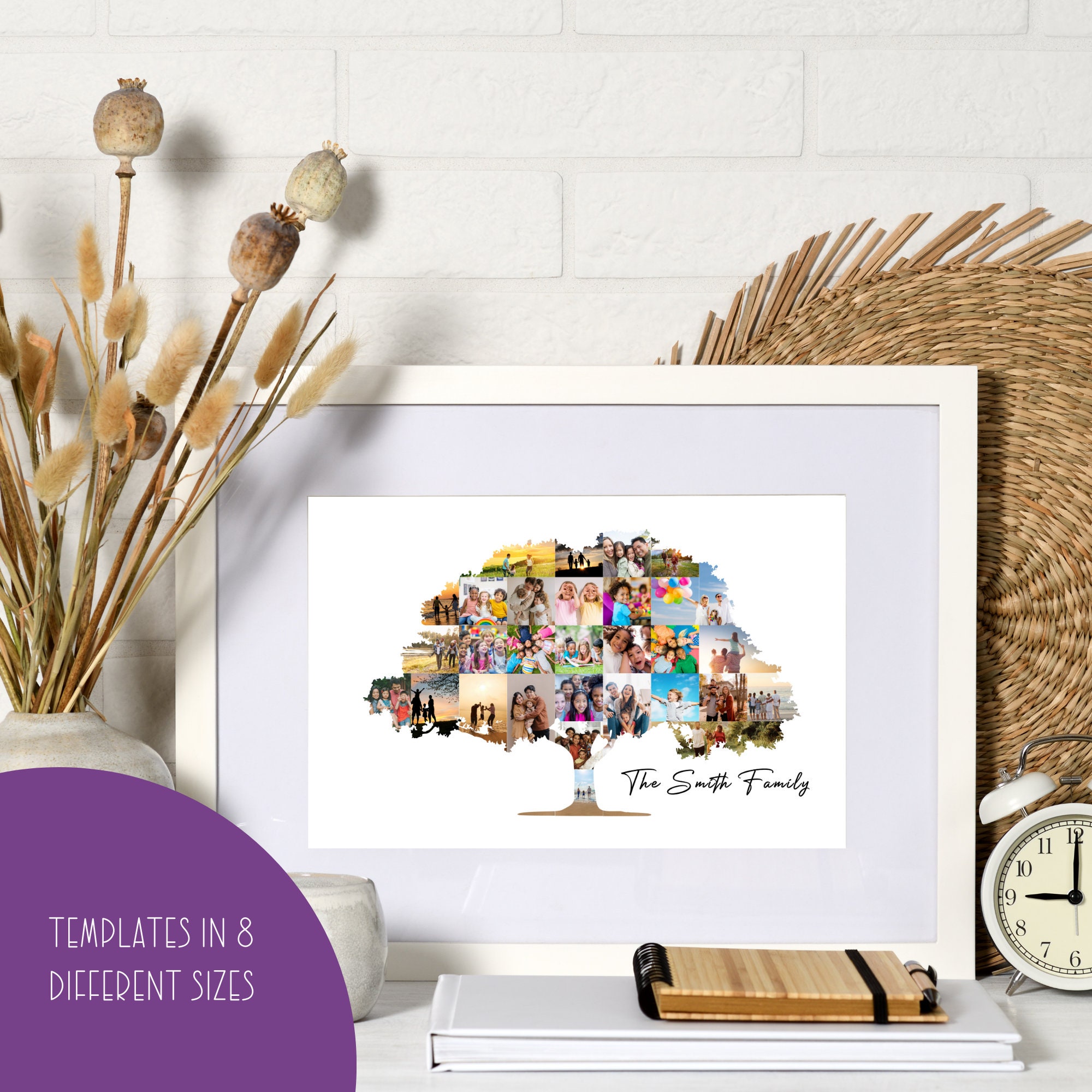 Family Tree Photo Collage Canva Template Family Reunion Gift - Etsy