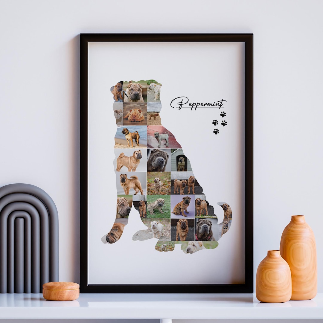 Dog Photo Collage Canva Template Shar-pei Photo Collage Sharpei Picture ...