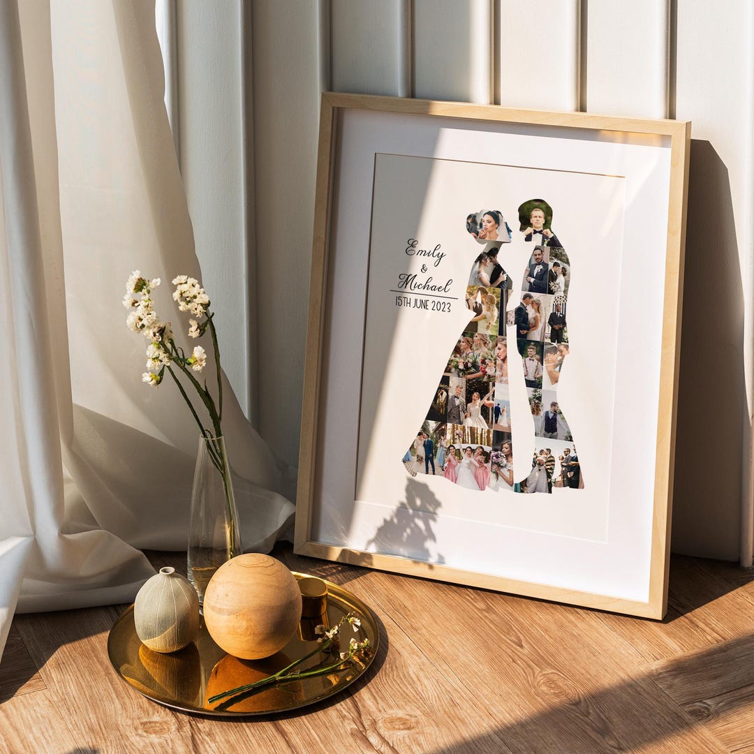 Wedding Photo Collage Template Bride and Groom Photo Collage Bride and ...