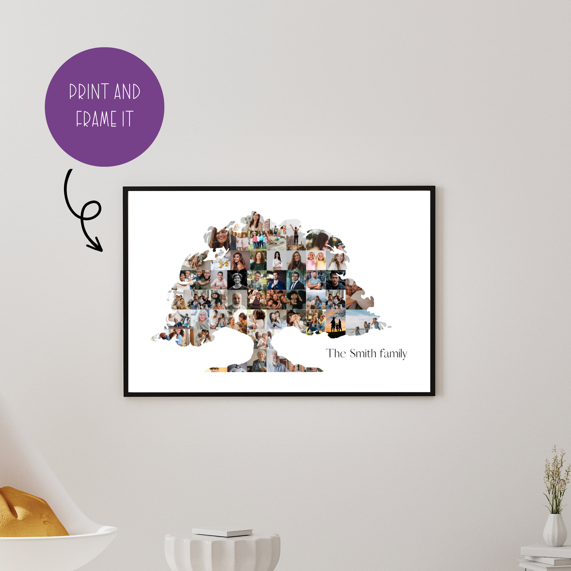 Family Tree Photo Collage Canva Template Family Tree Picture Frame ...