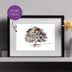 Custom Family Tree Photo Collage Template Family Reunion Gift for ...