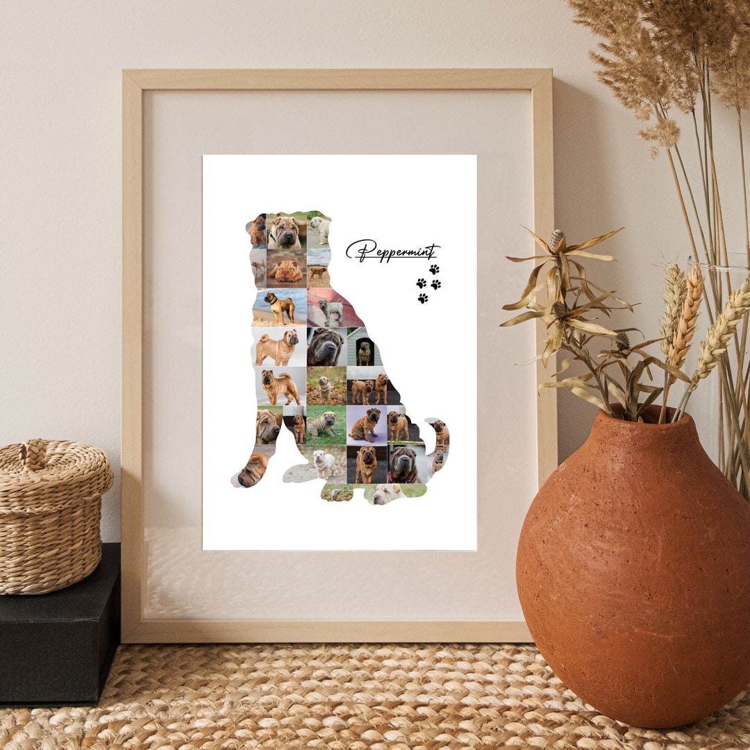 Dog Photo Collage Canva Template Shar-pei Photo Collage Sharpei Picture ...