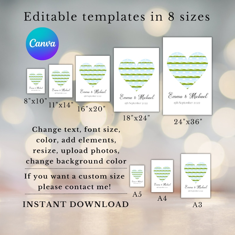 Heart Shaped Photo Collage Template Heart Collage Poster - Etsy