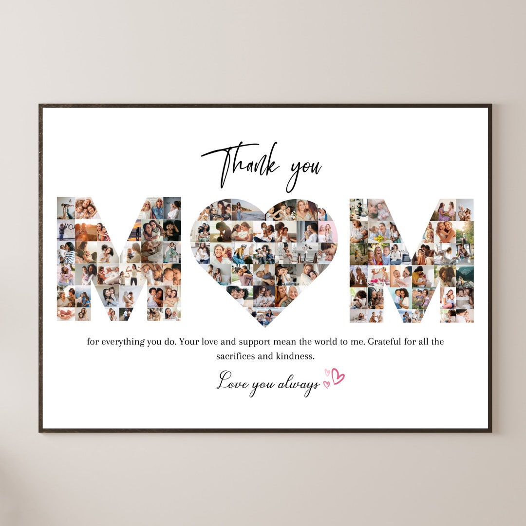 Mom Photo Collage Canva Template Personalized Gift for Mom Mothers Day ...